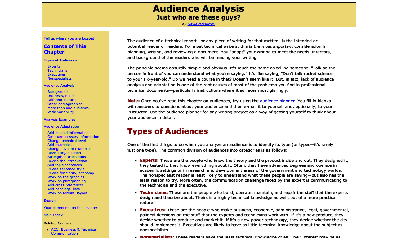 Audience Analysis Just Who Are These Guys PrismNet DocToolHub