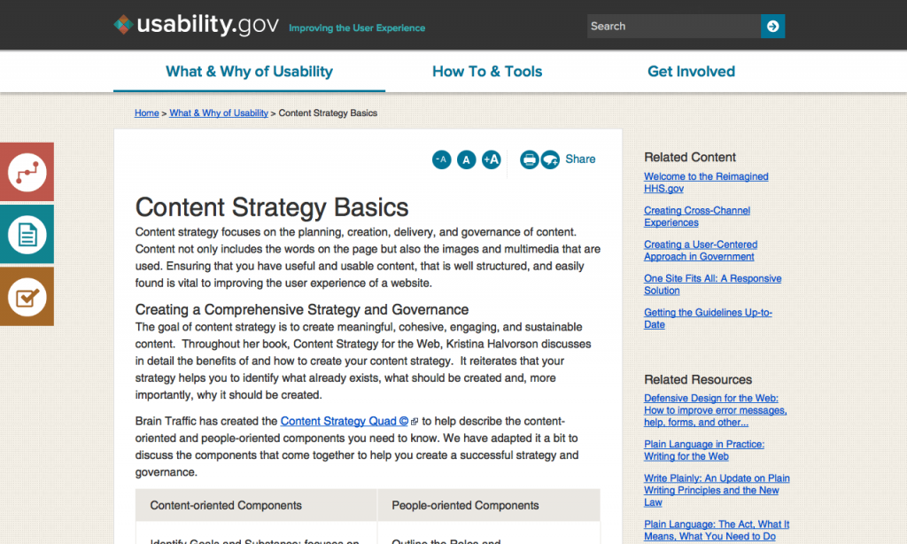 Content Strategy Basics - usability.gov - DocToolHub