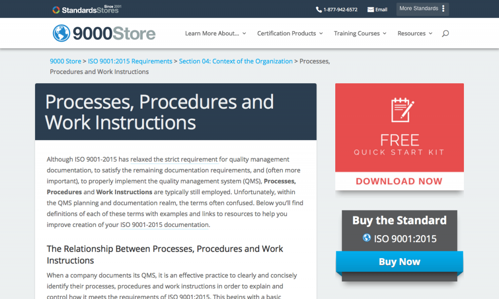 Processes, Procedures and Work Instructions - The 9000 Store - DocToolHub