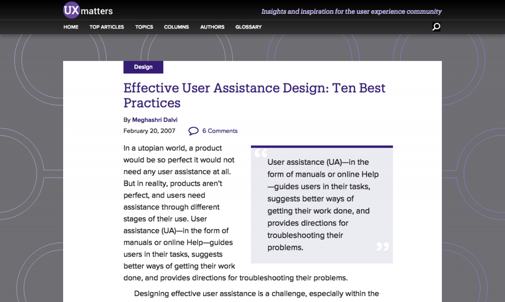 Effective User Assistance: 10 Best Practices - UXmatters - DocToolHub