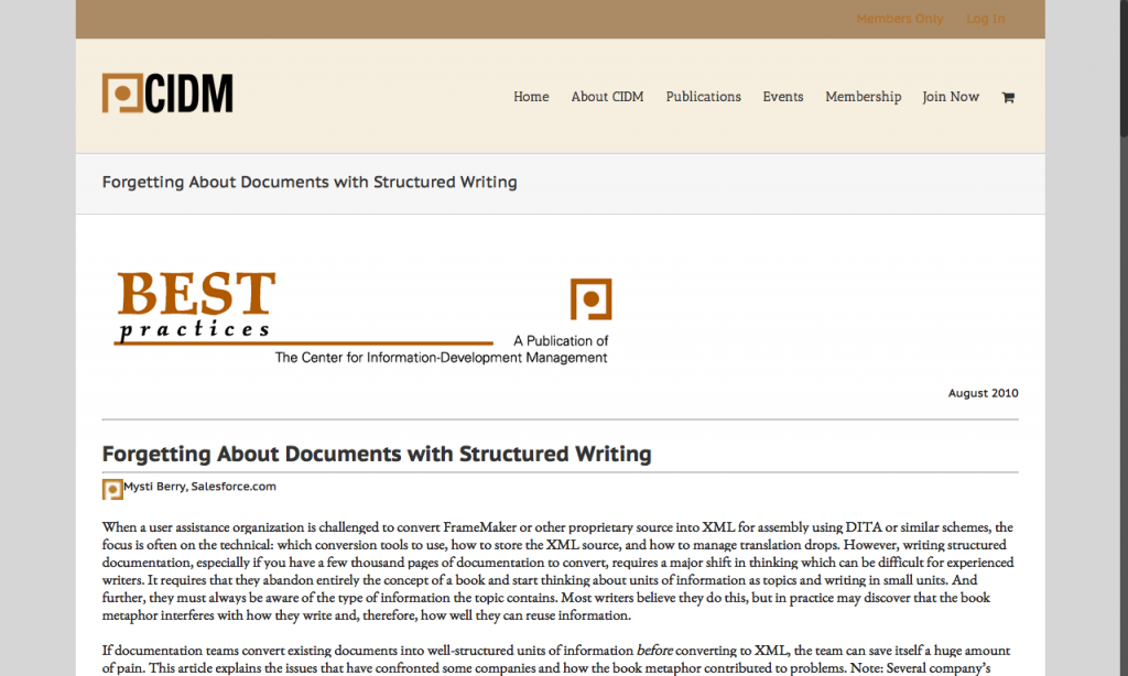 Forgetting About Documents with Structured Writing - CIDM - DocToolHub