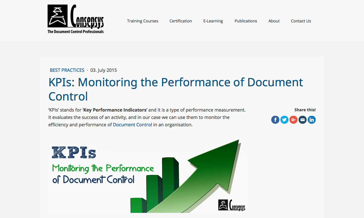 KPIs Monitoring The Performance Of Document Control Consepsys 
