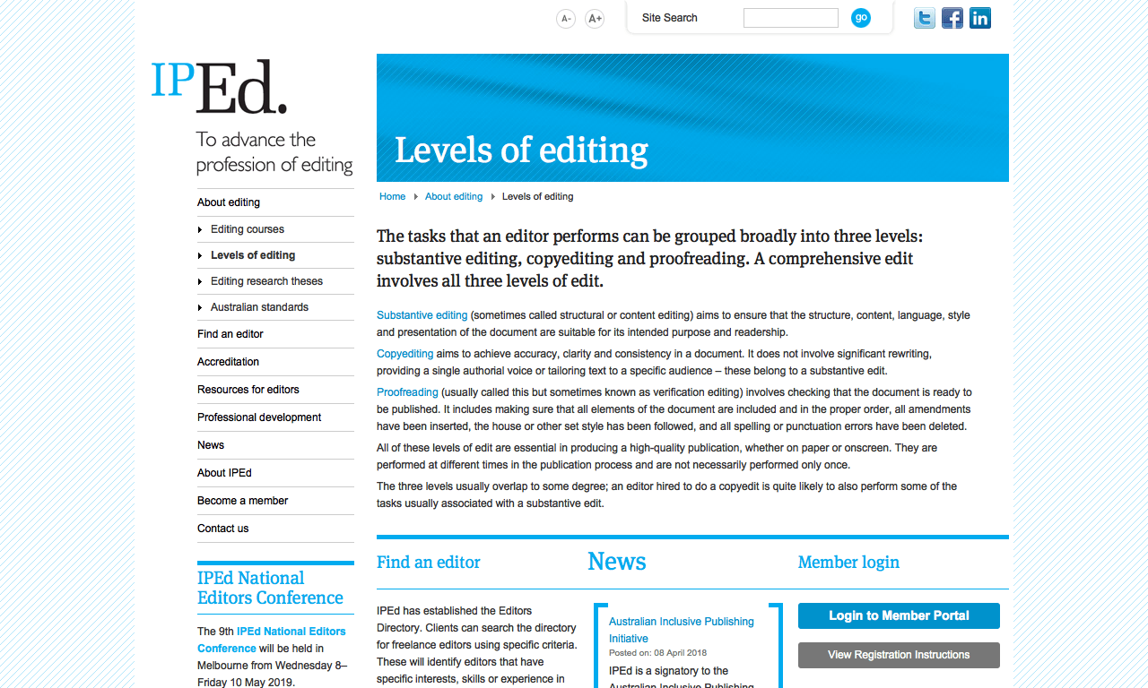 Levels of Editing - IPEd.org - DocToolHub