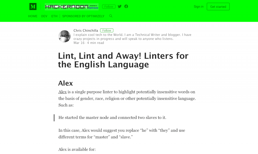 Lint, Lint and Away! Linters for the English Language - HackerNoon - DocToolHub