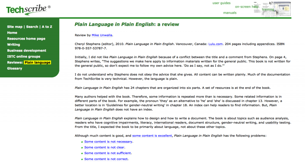 Plain Language in Plain English: a Review - TechScribe - DocToolHub