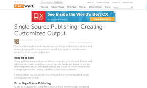 Single Source Publishing: Creating Customized Output - CMS Wire - DocToolHub