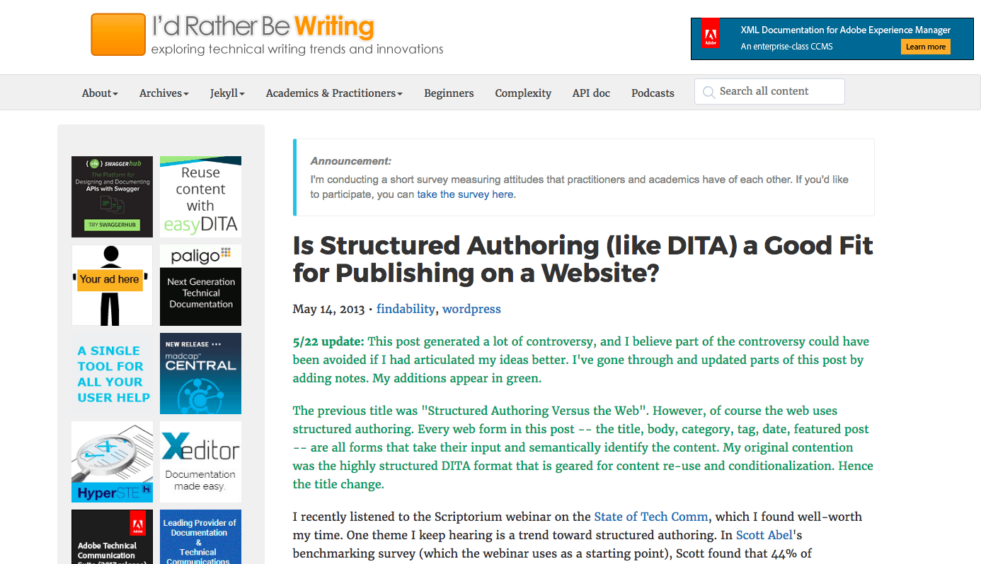 Is Structured Authoring Like Dita A Good Fit For Publishing On A
