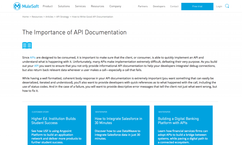 The Importance of API Documentation - MuleSoft - DocToolHub