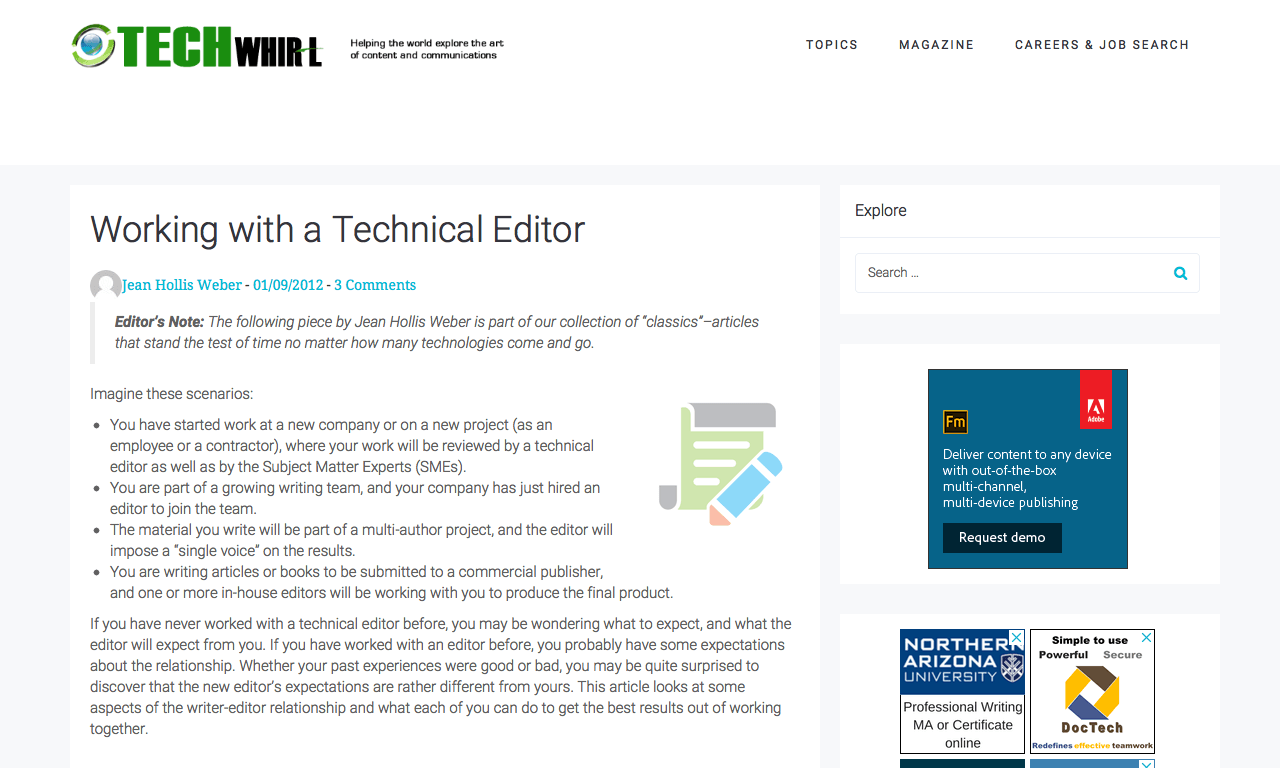Working with a Technical Editor - TechWhirl - DocToolHub